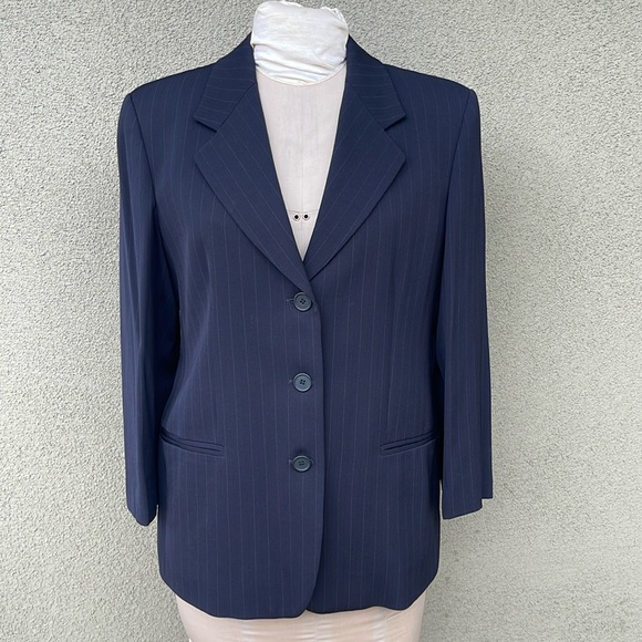 Emporio Armani | Jackets & Coats | Emporio Armani Vintage Navy Pinstripe Blazer | Poshmark